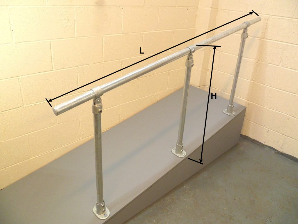 In-line Fully Adjustable Angle Steel Handrail for Ramps, paths and ...