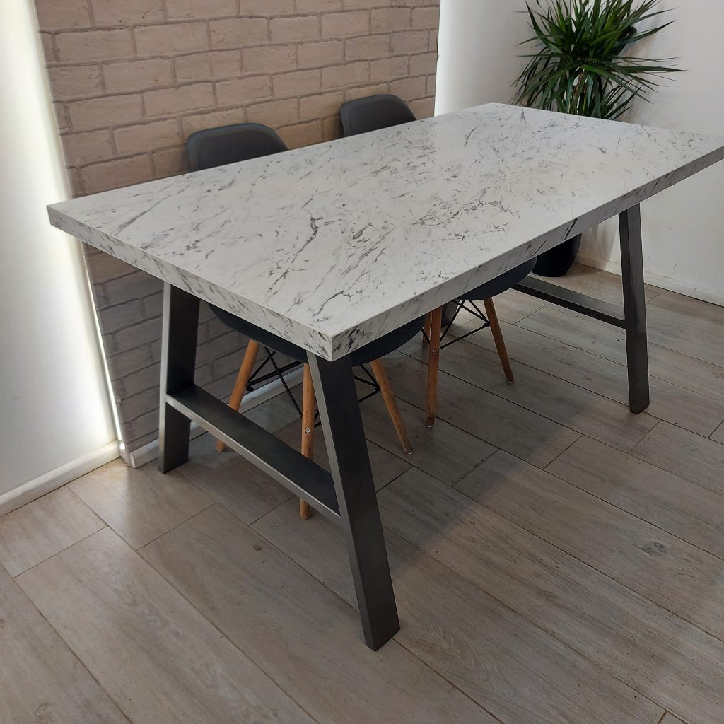 Marble effect Modern Dining Table with A Frame Legs in High Quality ...